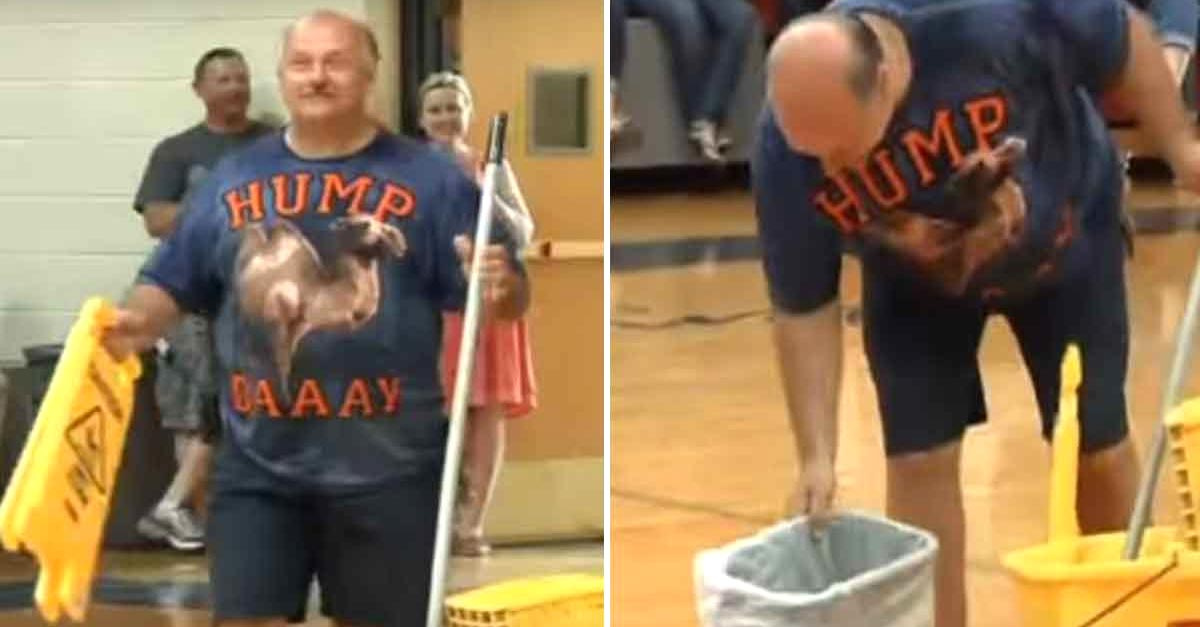 Omul de serviciu este chemat de urgenţă să cureţe murdăria. Nu-i vine ...